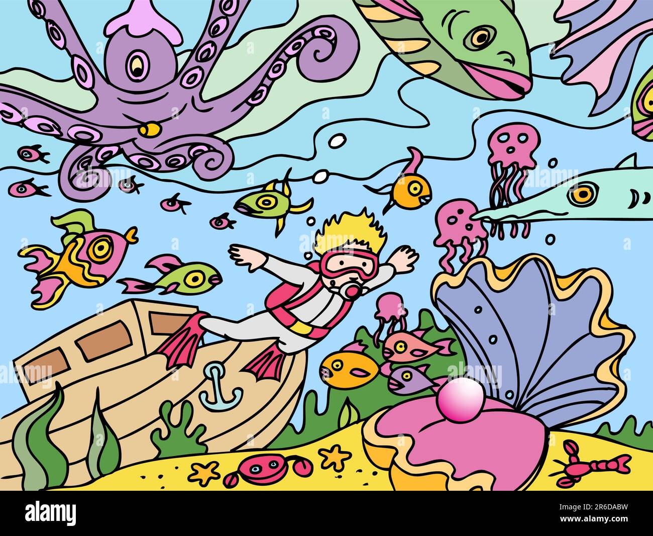 Shipwreck child Stock Vector Images - Alamy