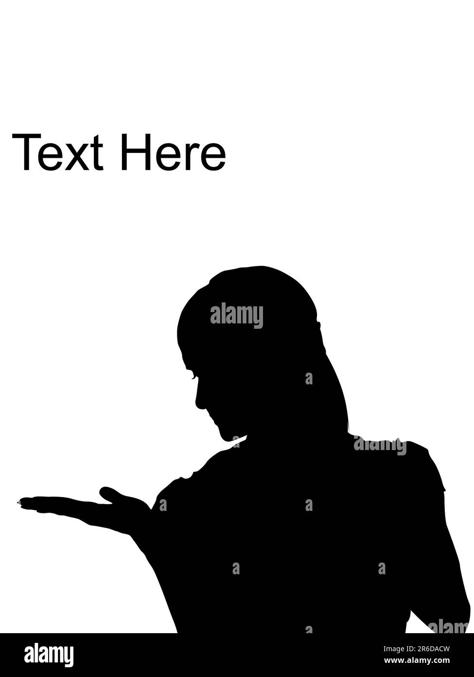 Young woman pointing copy Stock Vector Images - Alamy