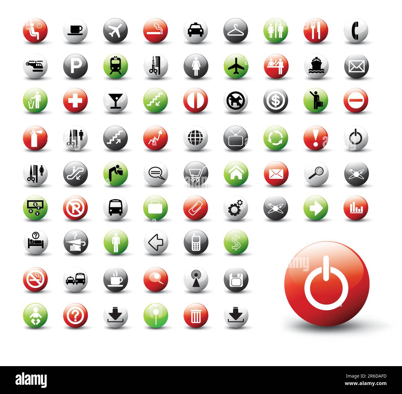 set of 72 various colored vector buttons, icons Stock Vector Image ...