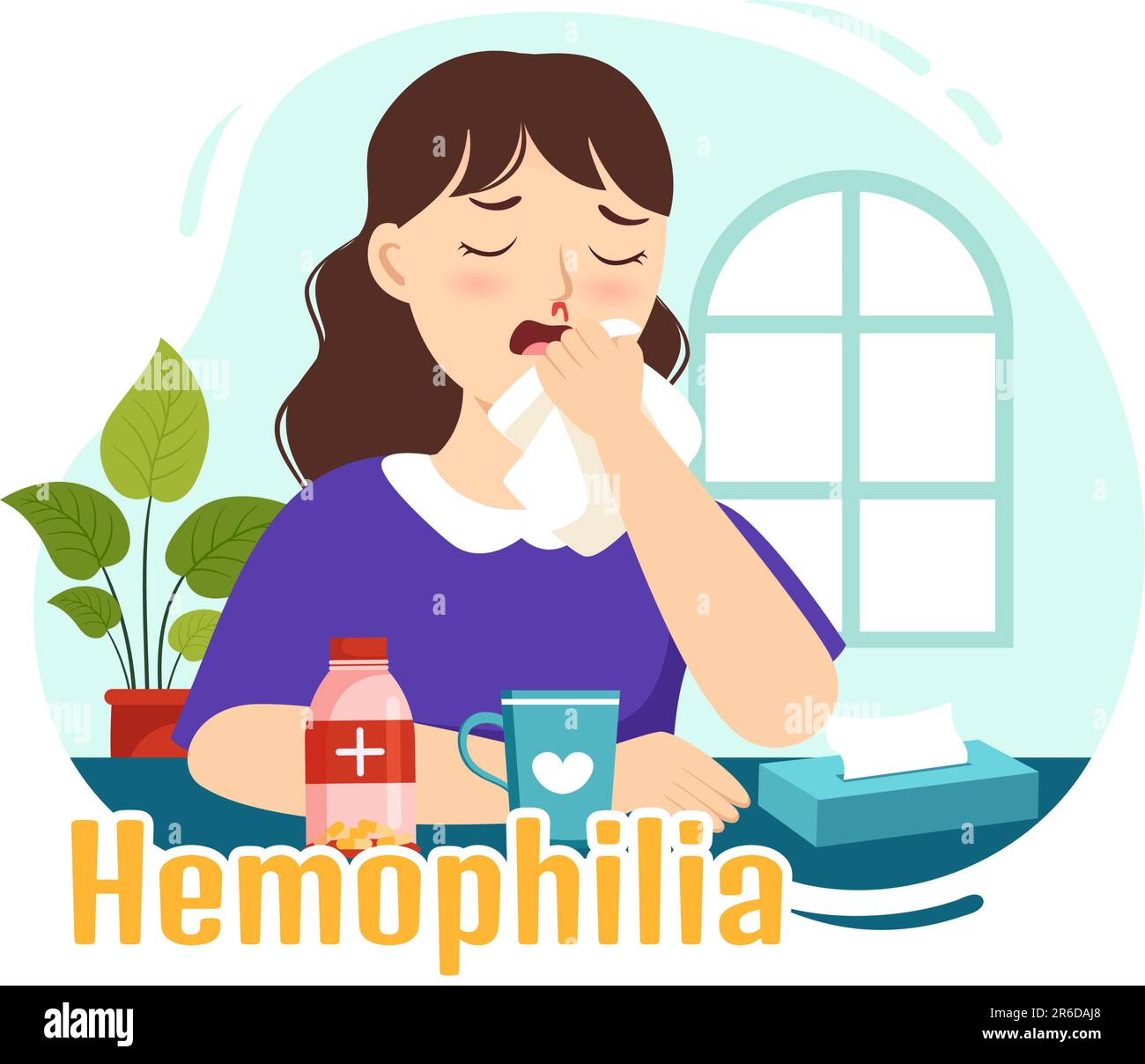 Hemophilia Vector Illustration with Doctor Examining Injured Knee or Joint and Blood Disorders ...