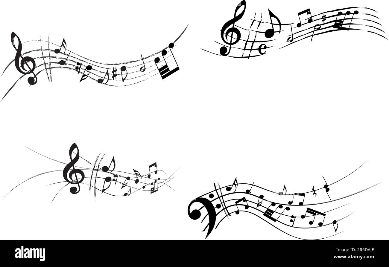 Vector musical notes staff background for design use Stock Vector Image ...