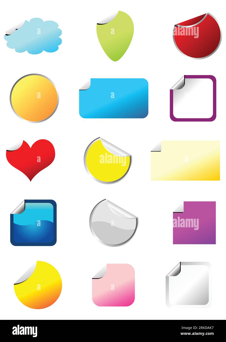 Promo stickers set with different colors and shapes Stock Vector Image ...