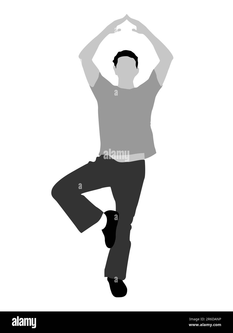 man standing on one leg on isolated background Stock Vector Image & Art ...