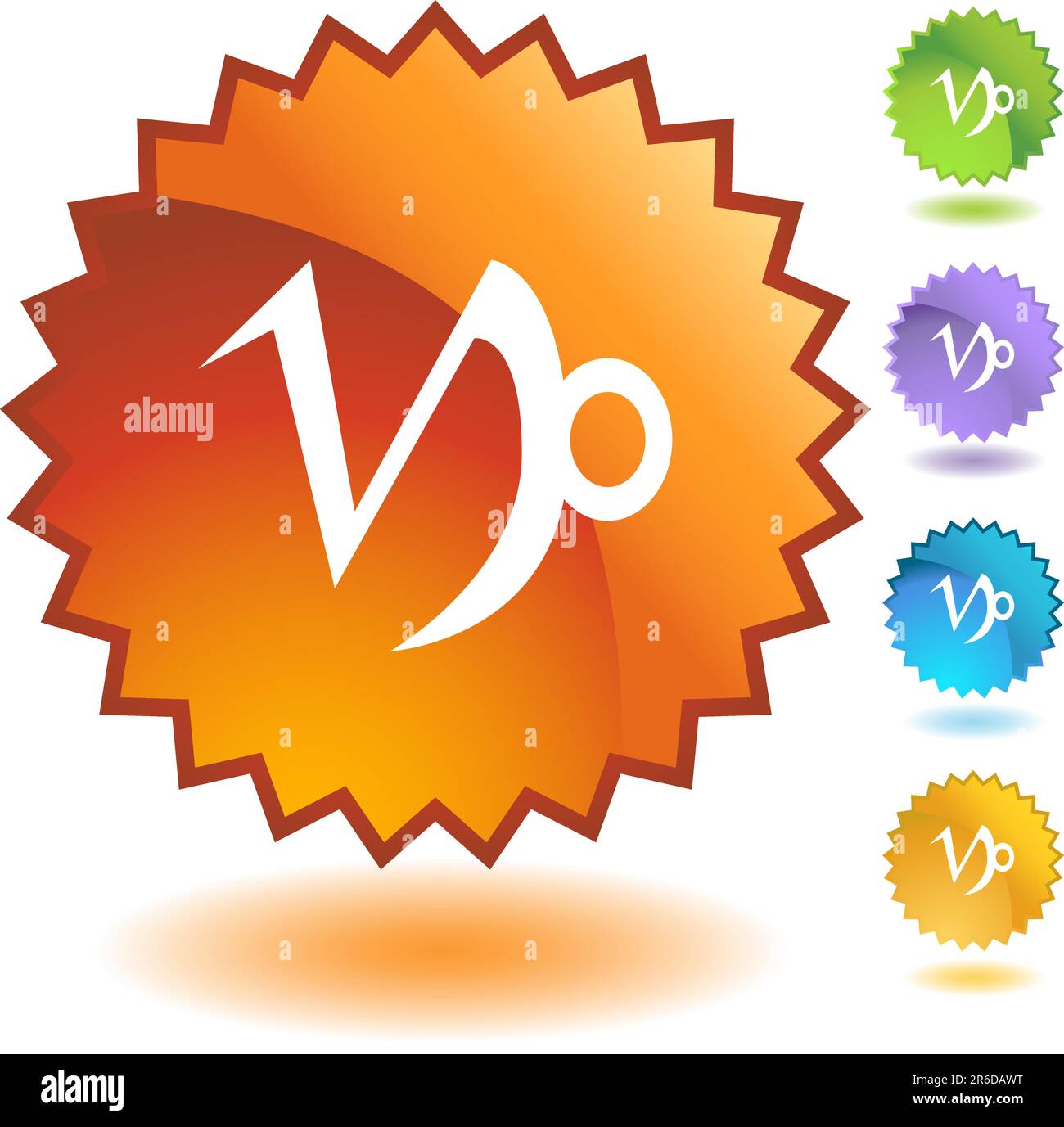 Set of 3D zodiac label icons - Capricorn Stock Vector Image & Art - Alamy