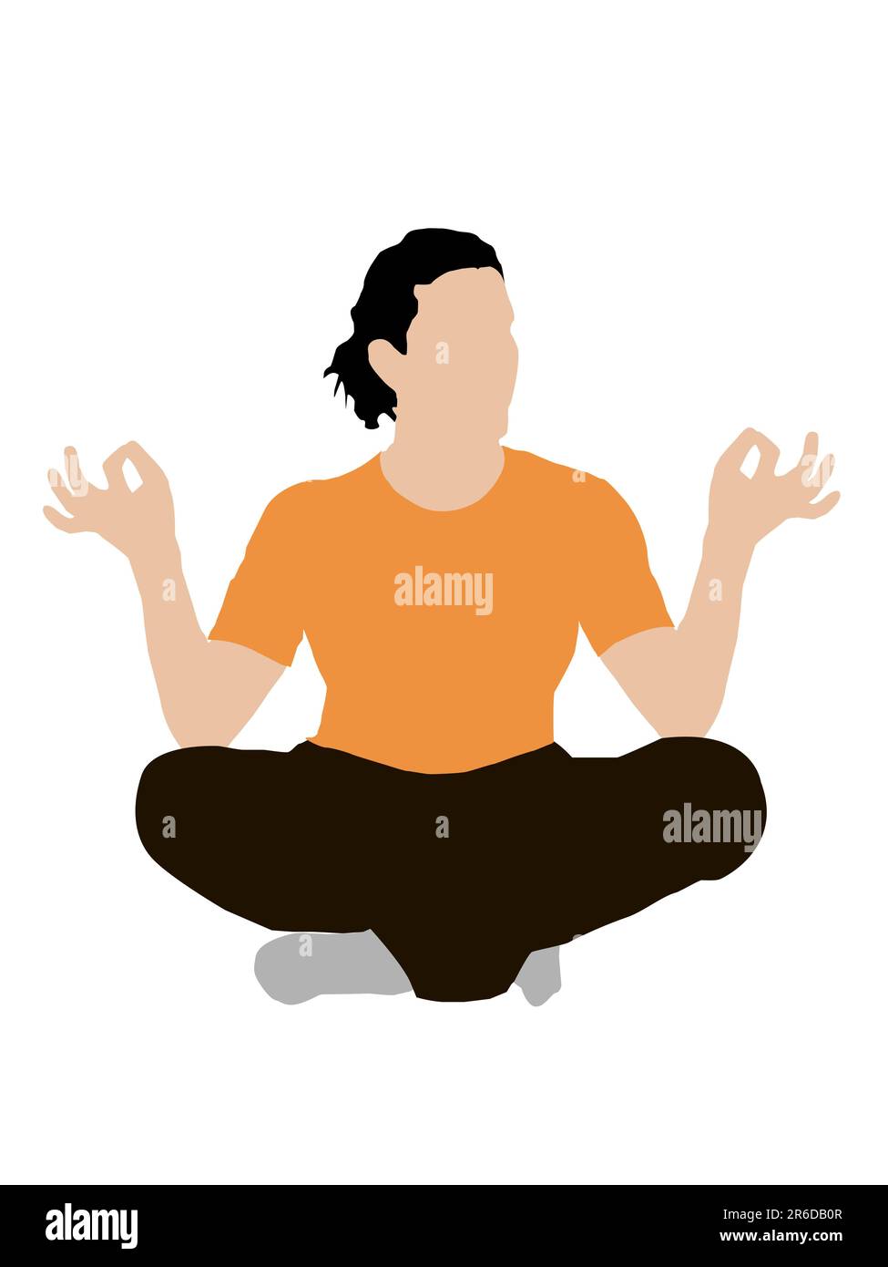 person in meditating pose on isolated background Stock Vector Image ...