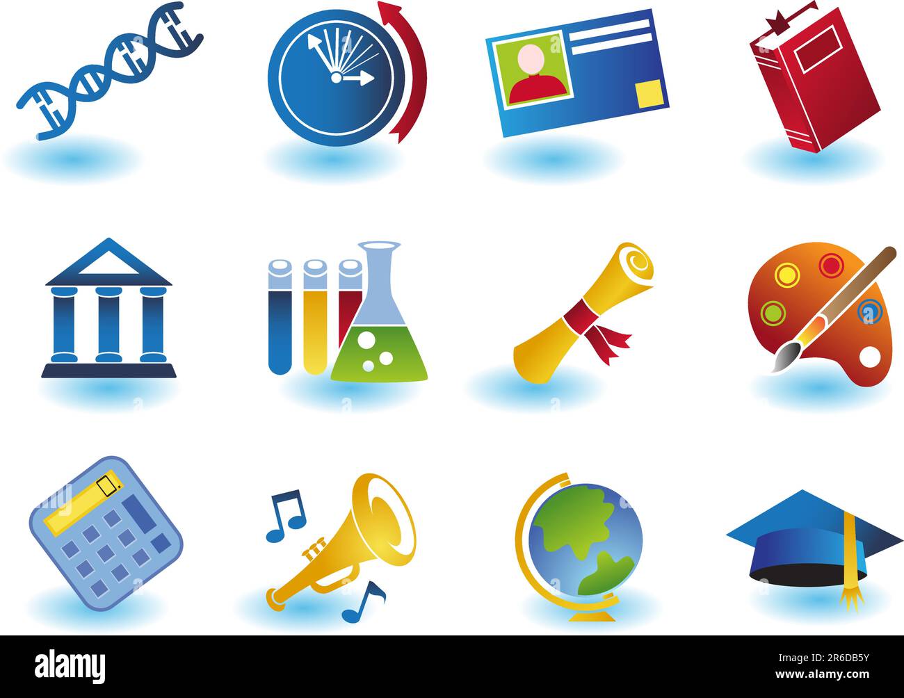 Set of 12 educational icons Stock Vector Image & Art - Alamy