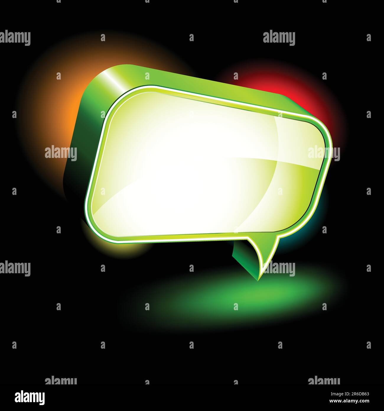3D Icons: Glossy Chat Box in Reflector Lights Stock Vector Image & Art ...