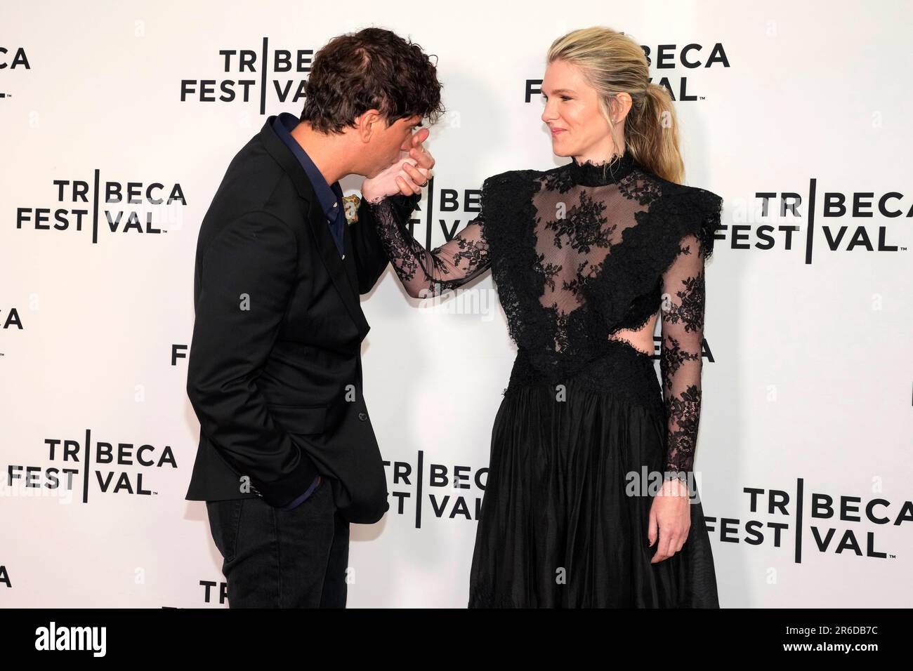 Hamish Linklater and Lily Rabe attend the premiere of "Downtown Owl" at ...