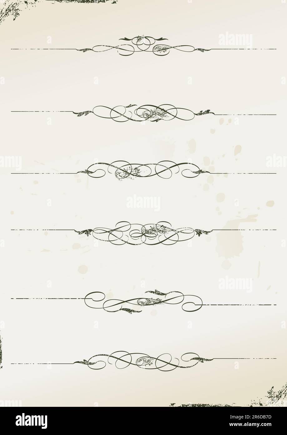 curly grunge page rules - vector illustration Stock Vector Image & Art ...