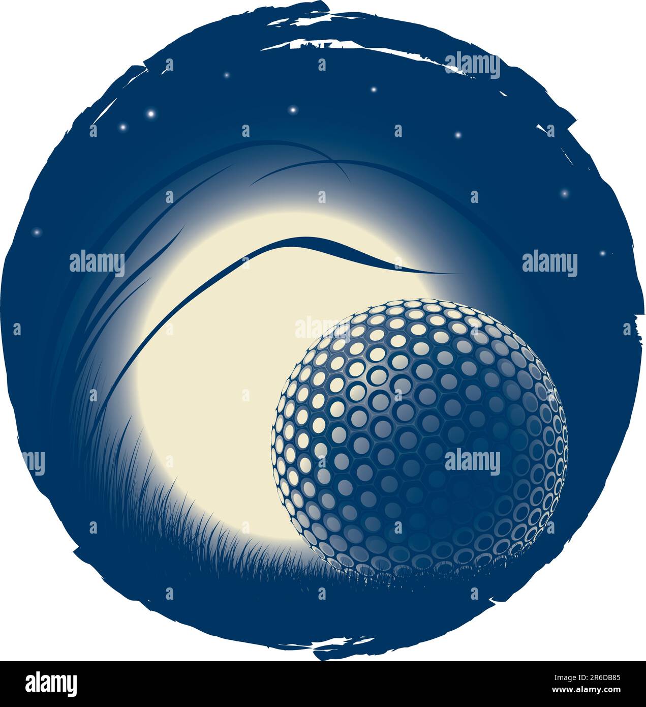 The ball among a grass shined by the moon and stars Stock Vector Image ...