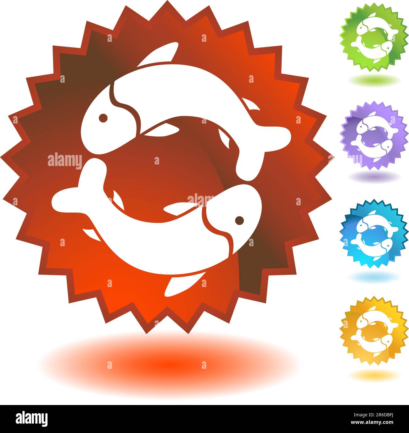 Set of 3D zodiac label icons - Pisces Stock Vector Image & Art - Alamy