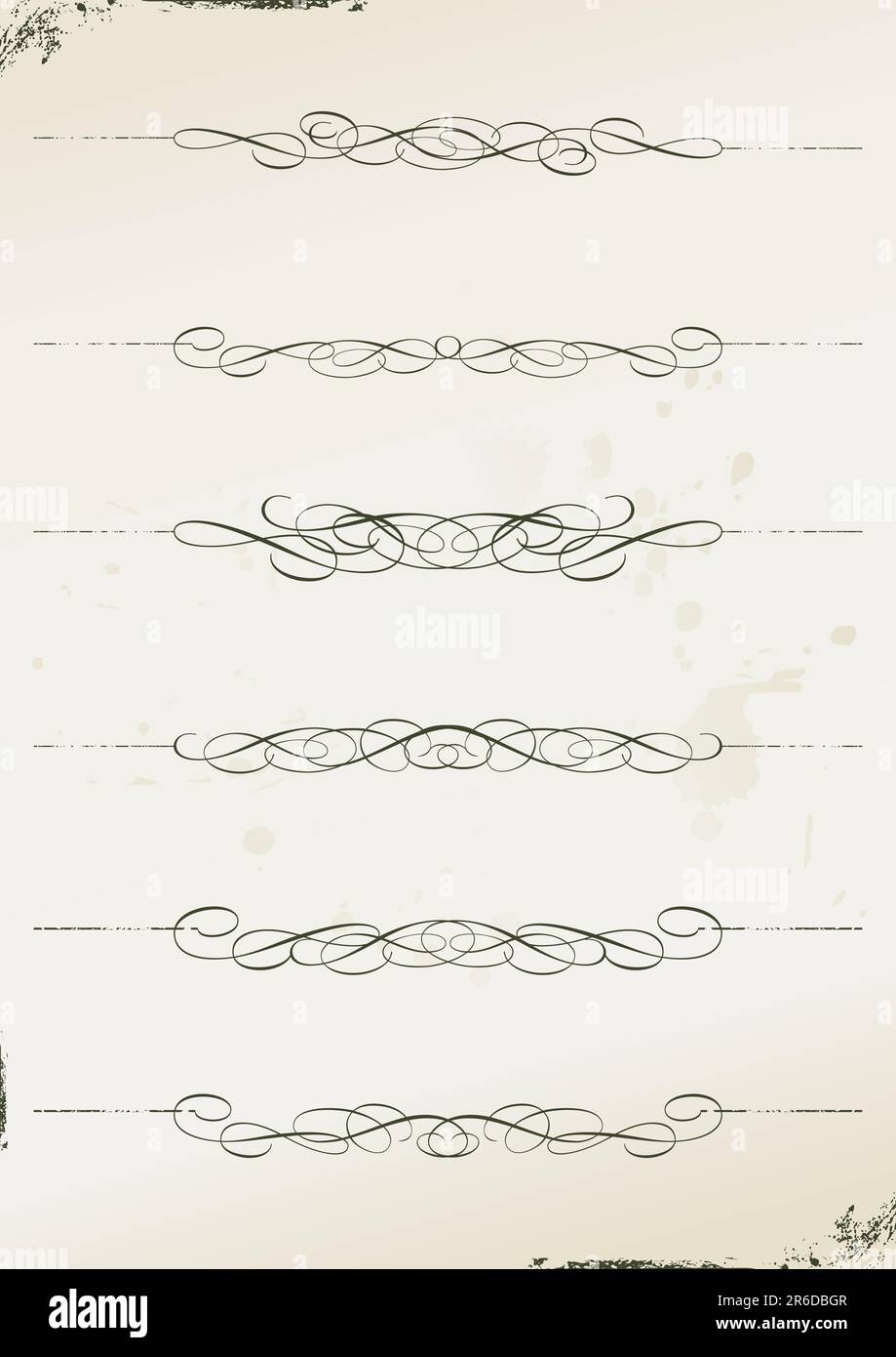 curly grunge page rules - vector illustration Stock Vector Image & Art ...