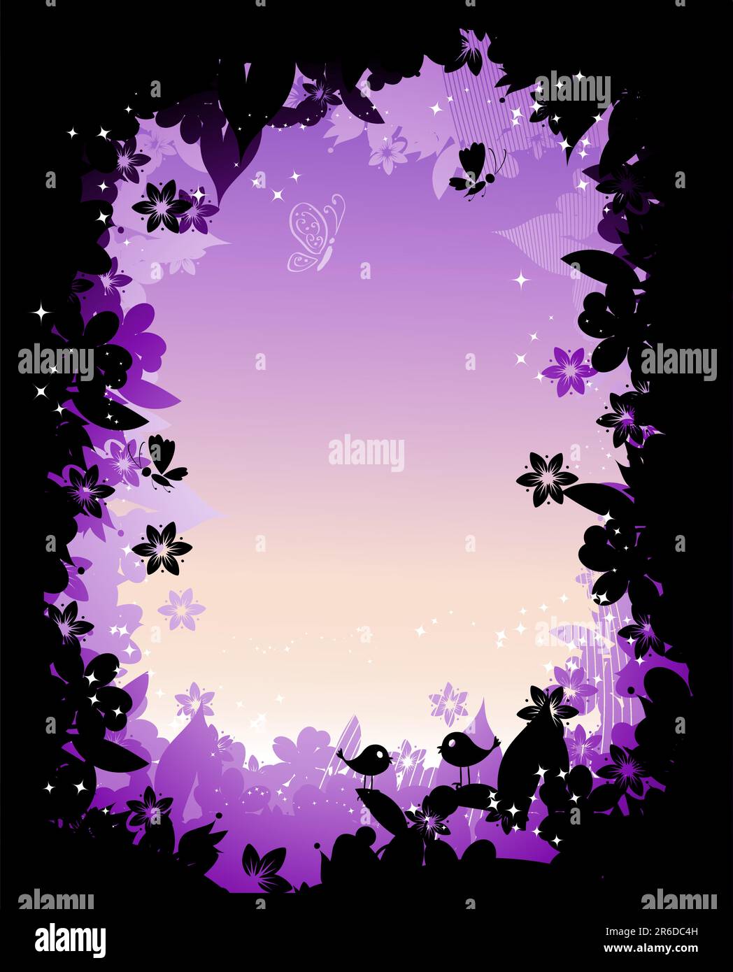 Morning dawn, nature frame silhouette for your design Stock Vector ...