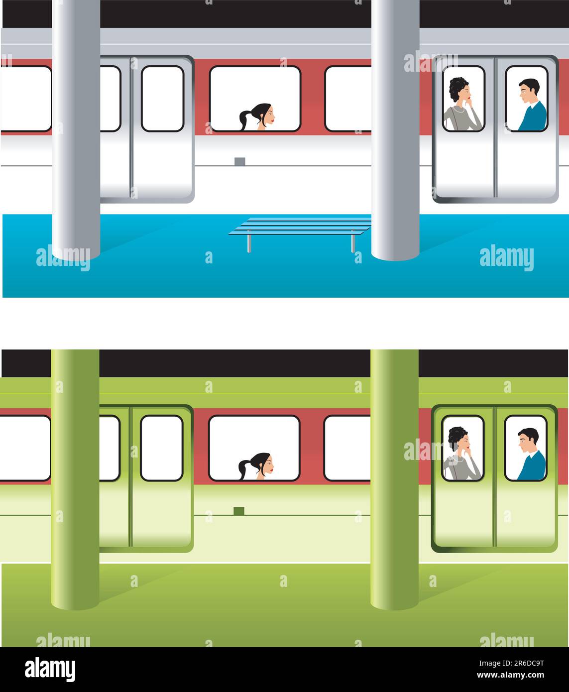 Underground tube train Stock Vector Images - Alamy