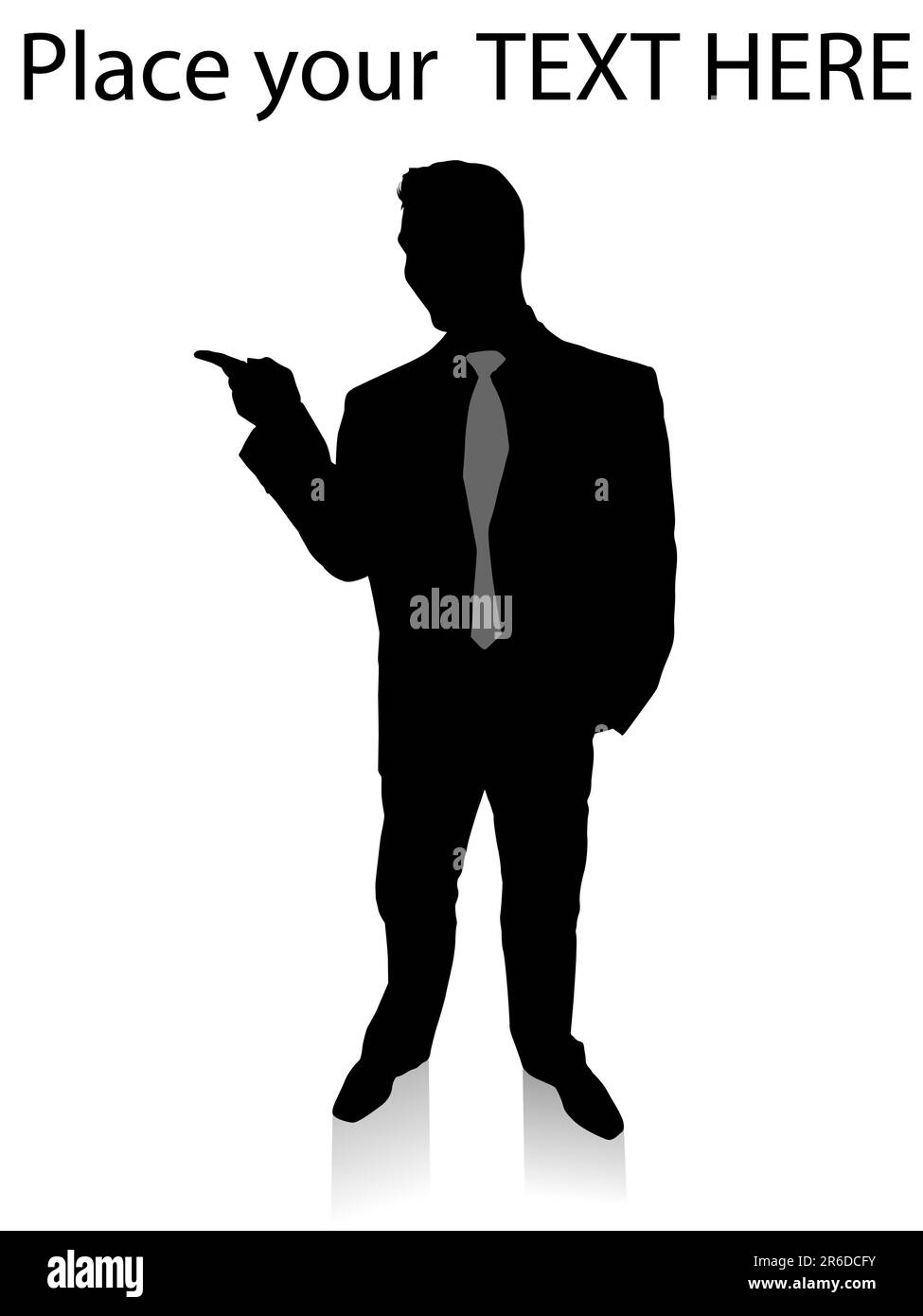 executive pointing with finger on an isolated white background Stock ...