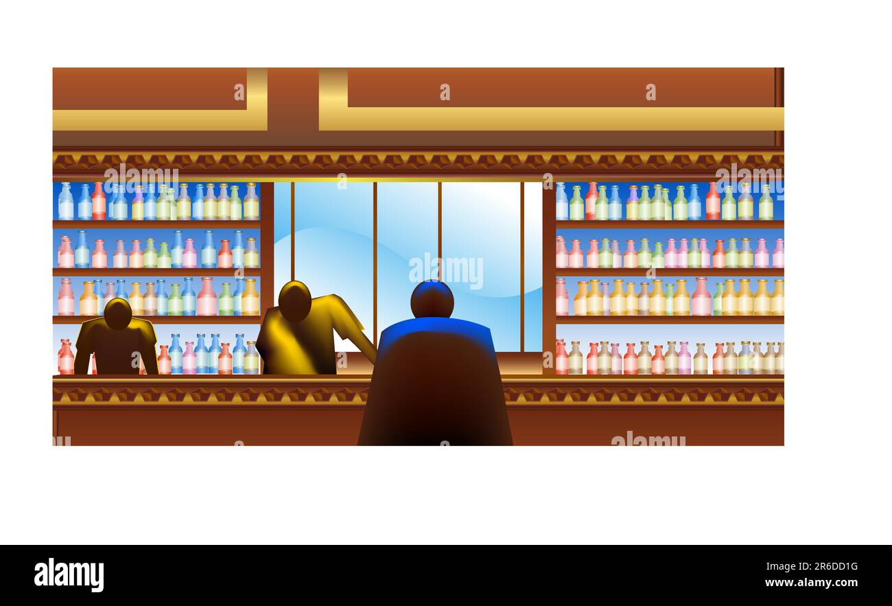 At a bar Stock Vector Images - Alamy