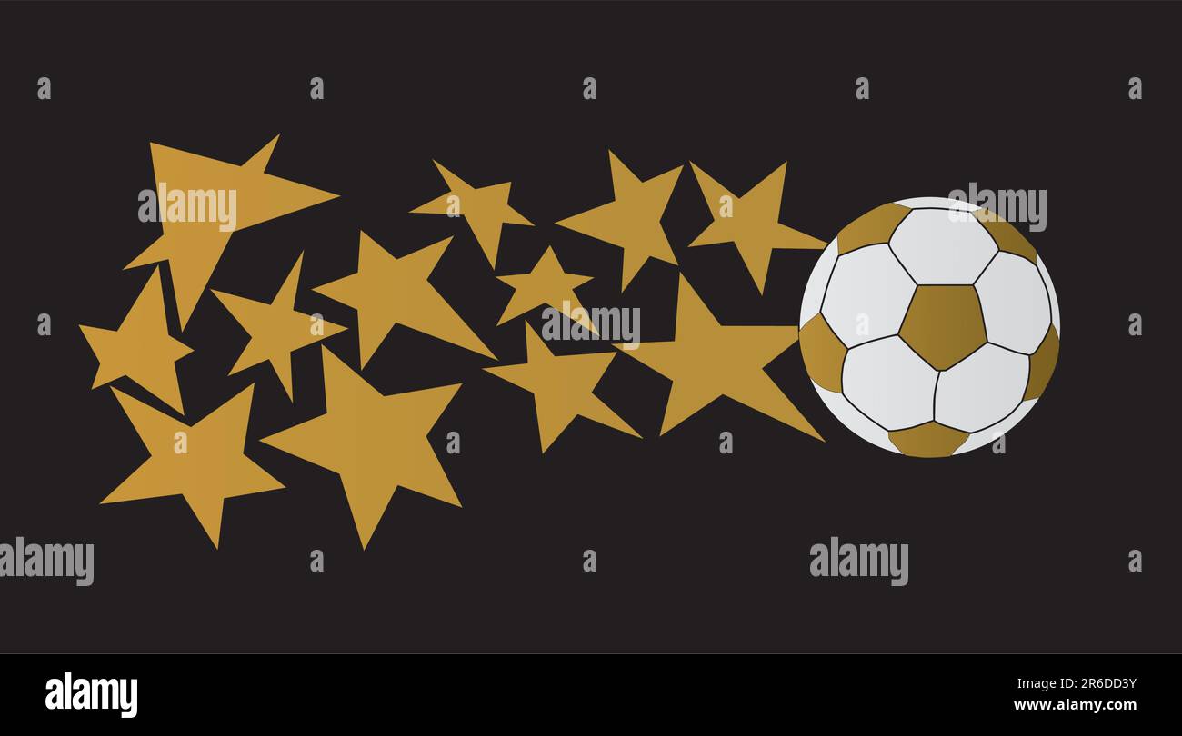 soccer ball with stars on a black background Stock Vector Image & Art ...