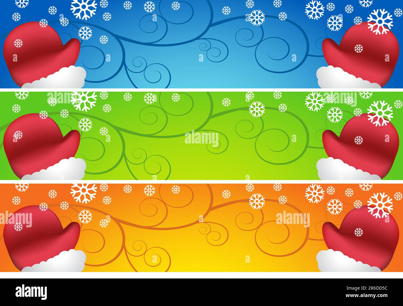 Set of waving Santa gloves banners Stock Vector Image & Art - Alamy
