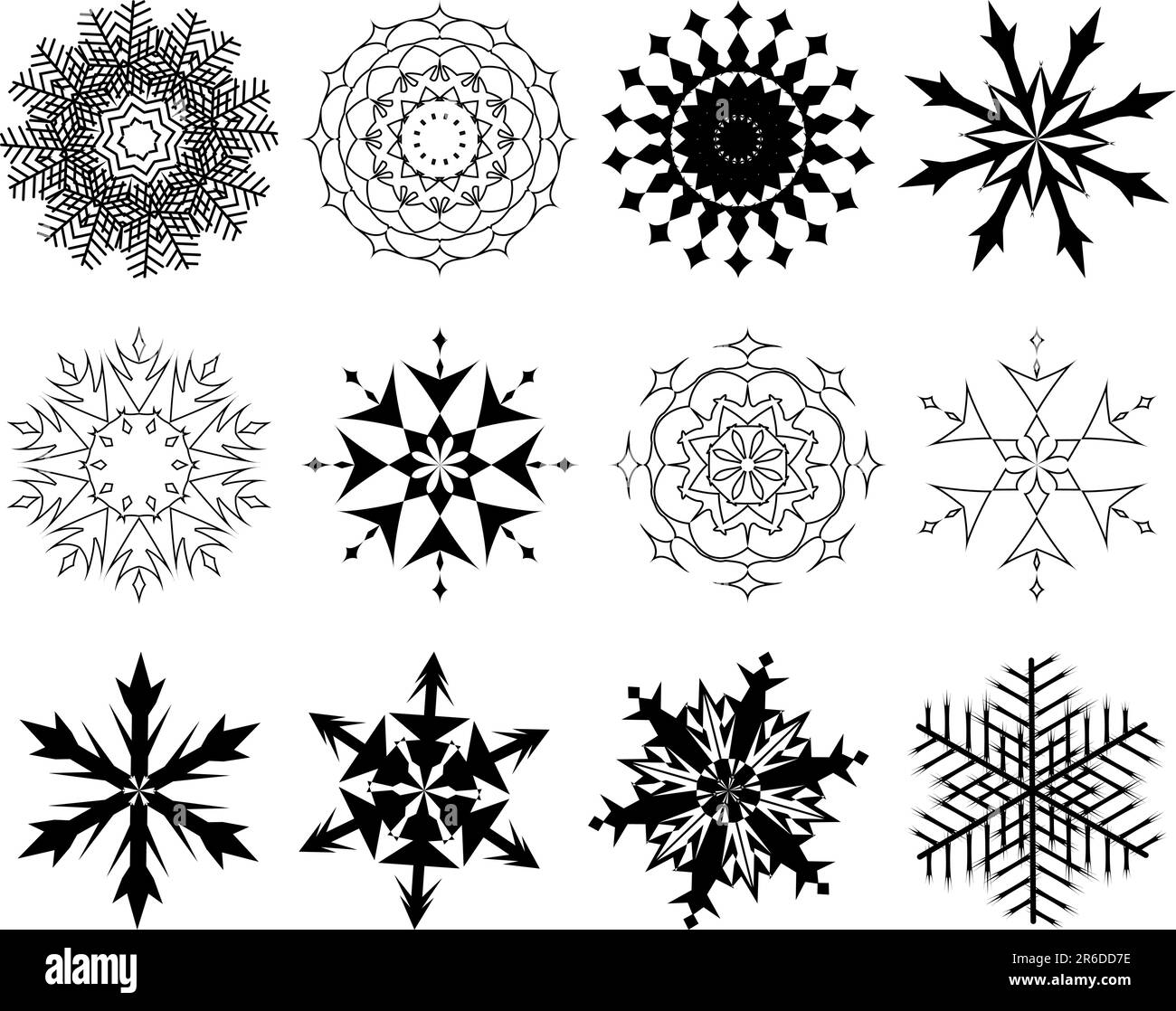 Biggest collection of vector snowflakes in different shape Stock Vector ...