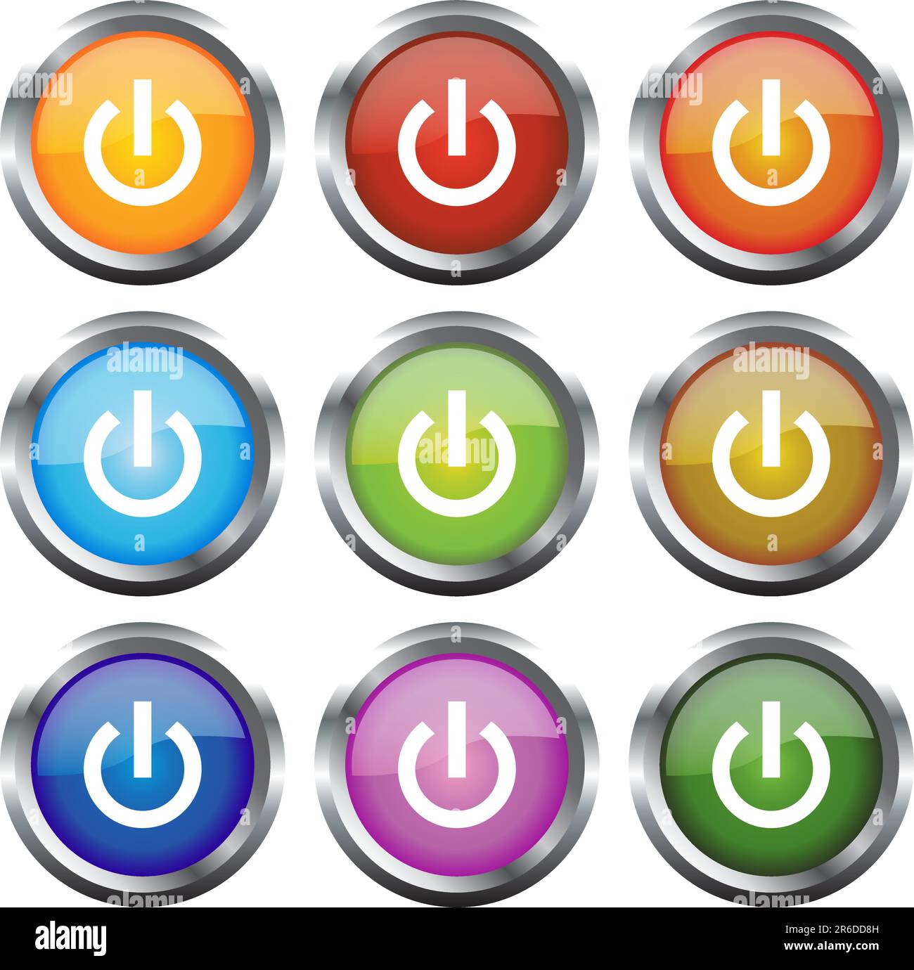A Colourful Selection of Power Icons Stock Vector Image & Art - Alamy