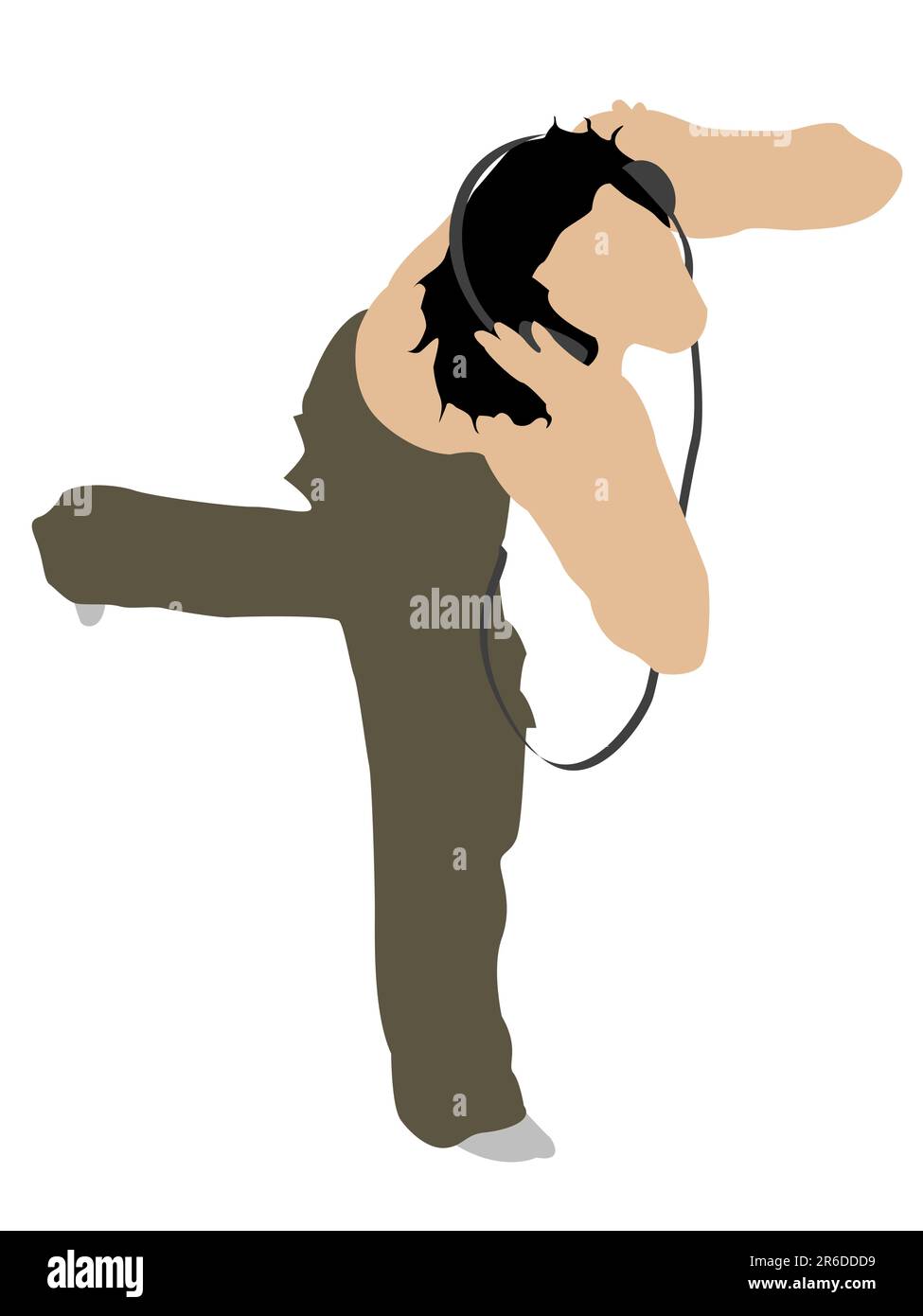 Man dancing headphones on Stock Vector Images - Alamy