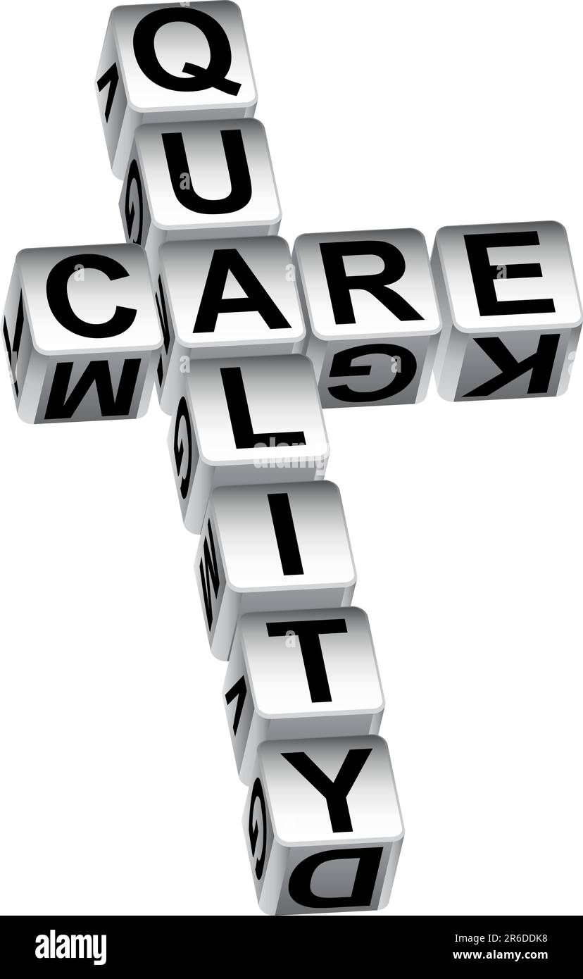 Quality care dice isolated on a white background Stock Vector Image ...