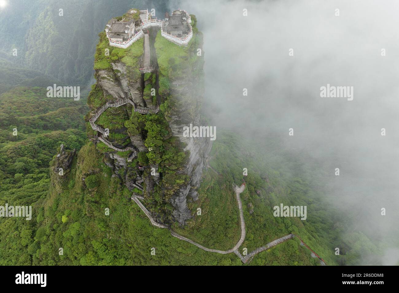 Aerial view of Fanjingshan mountain in Guizhou - China Stock Photo - Alamy