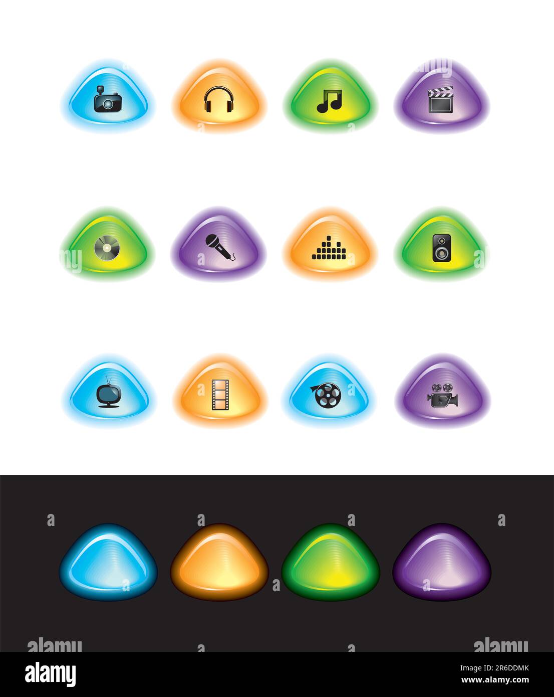 shiny icons isolated on white. Vector illustration Stock Vector Image ...