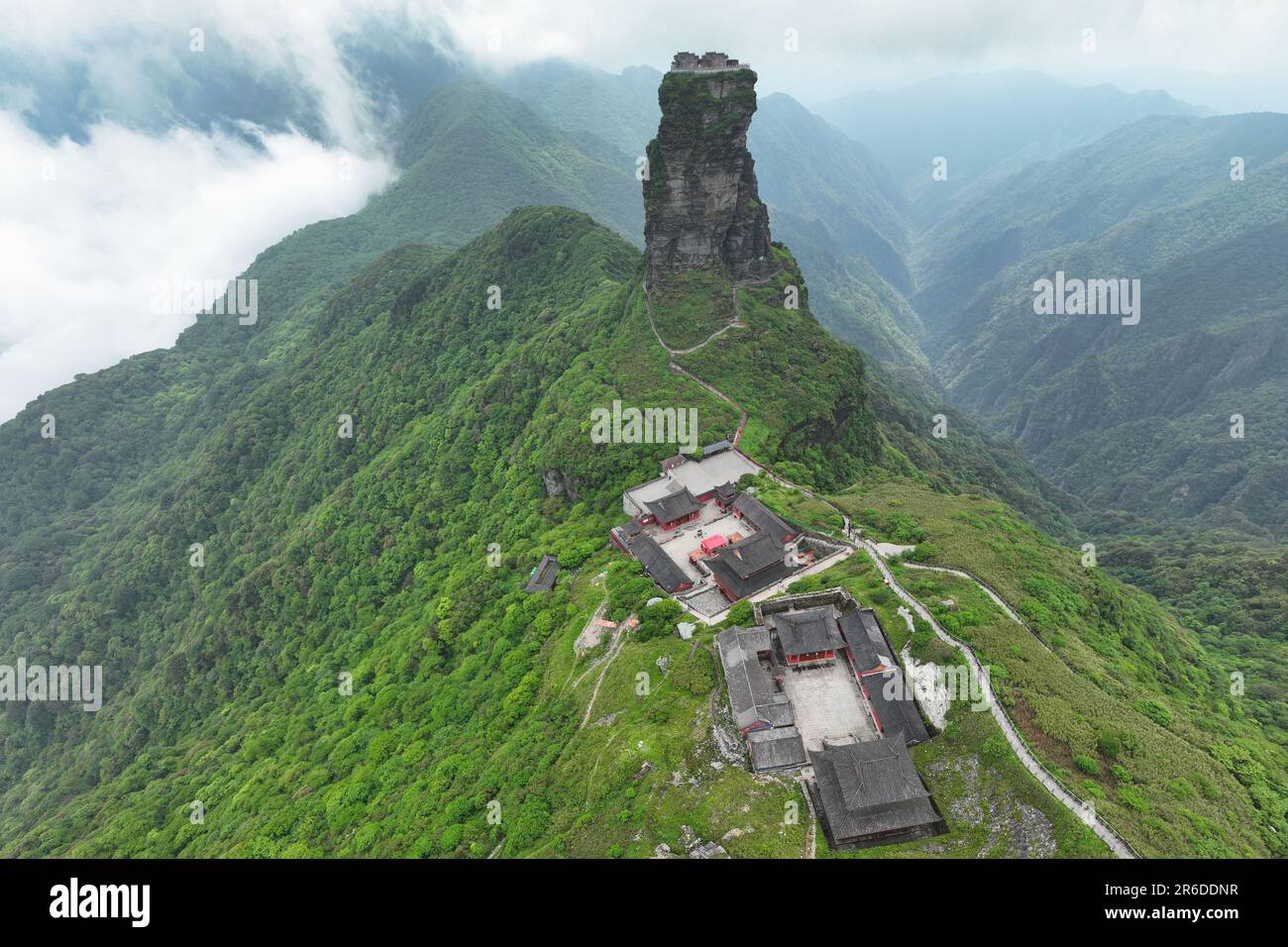 Aerial view of Fanjingshan mountain in Guizhou - China Stock Photo - Alamy