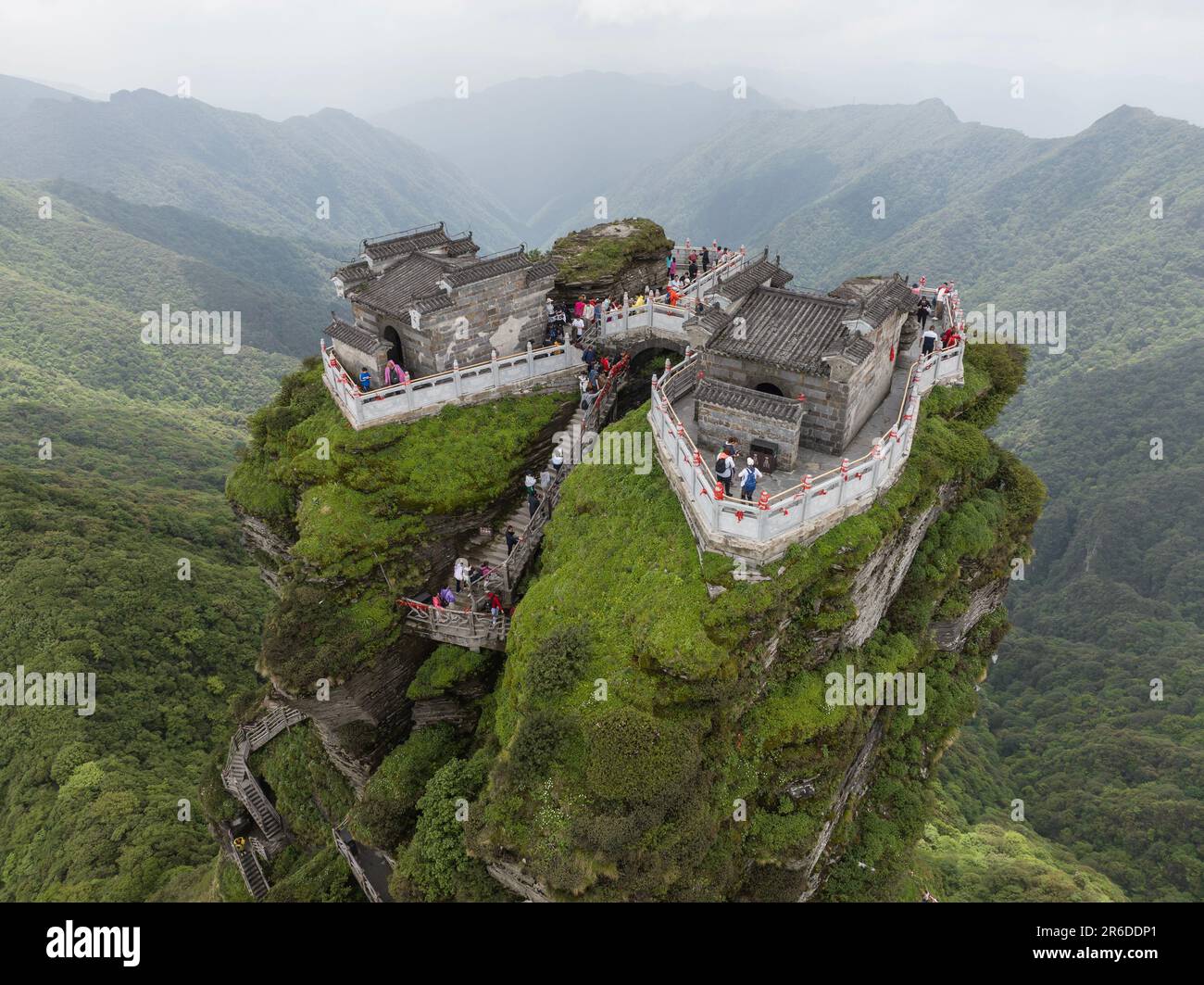 Aerial view of Fanjingshan mountain in Guizhou - China Stock Photo - Alamy