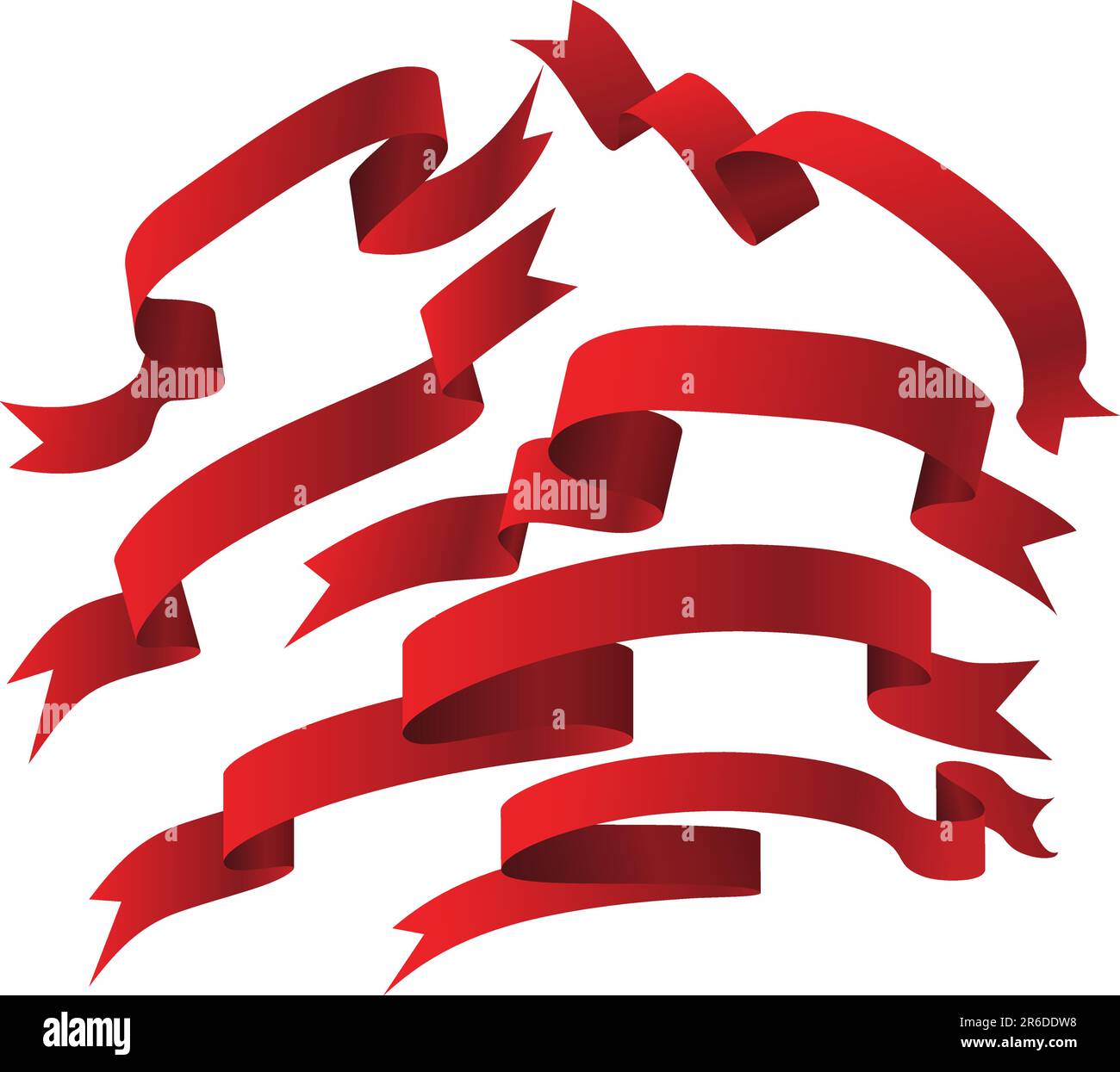 3D red flowing ribbon banners Stock Vector Image & Art - Alamy