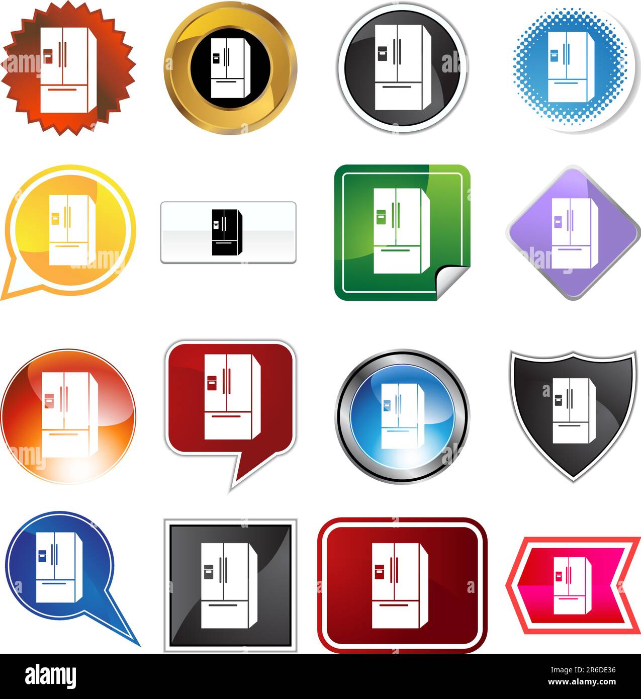 Yellow refrigerator Stock Vector Images - Alamy