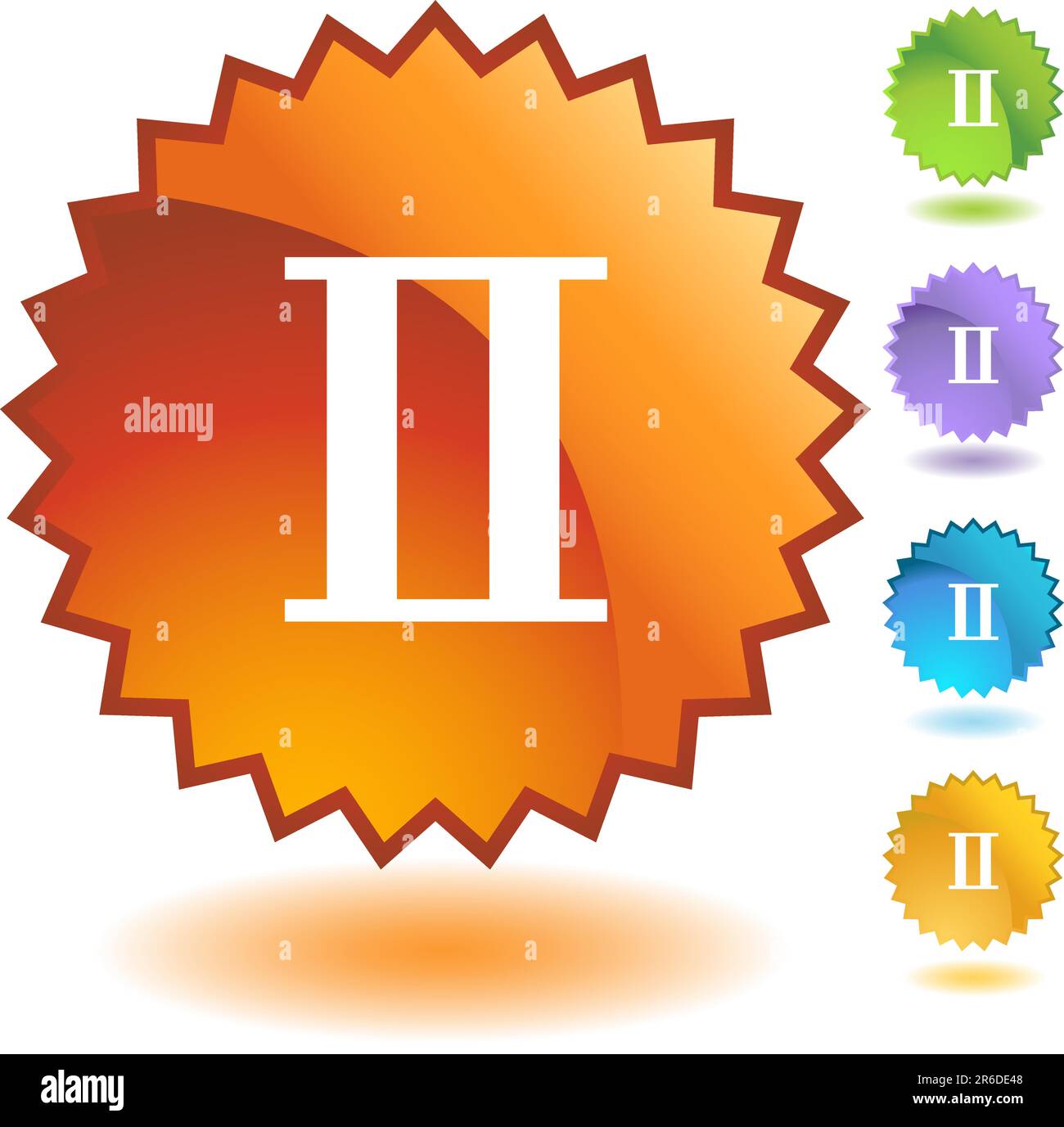 Set of 3D zodiac label icons - Gemini Stock Vector Image & Art - Alamy