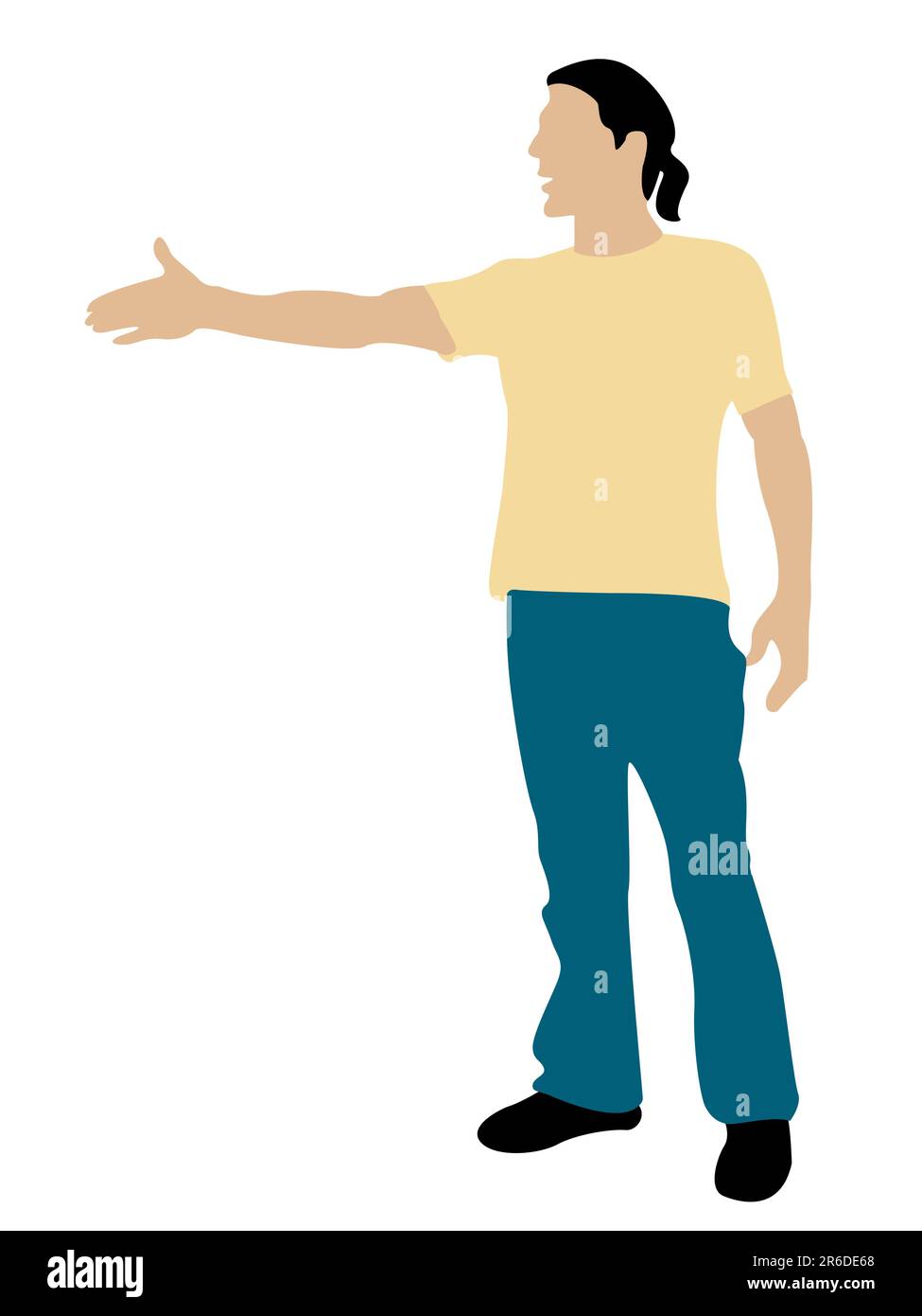 standing cool man shaking hand position on isolated background Stock ...
