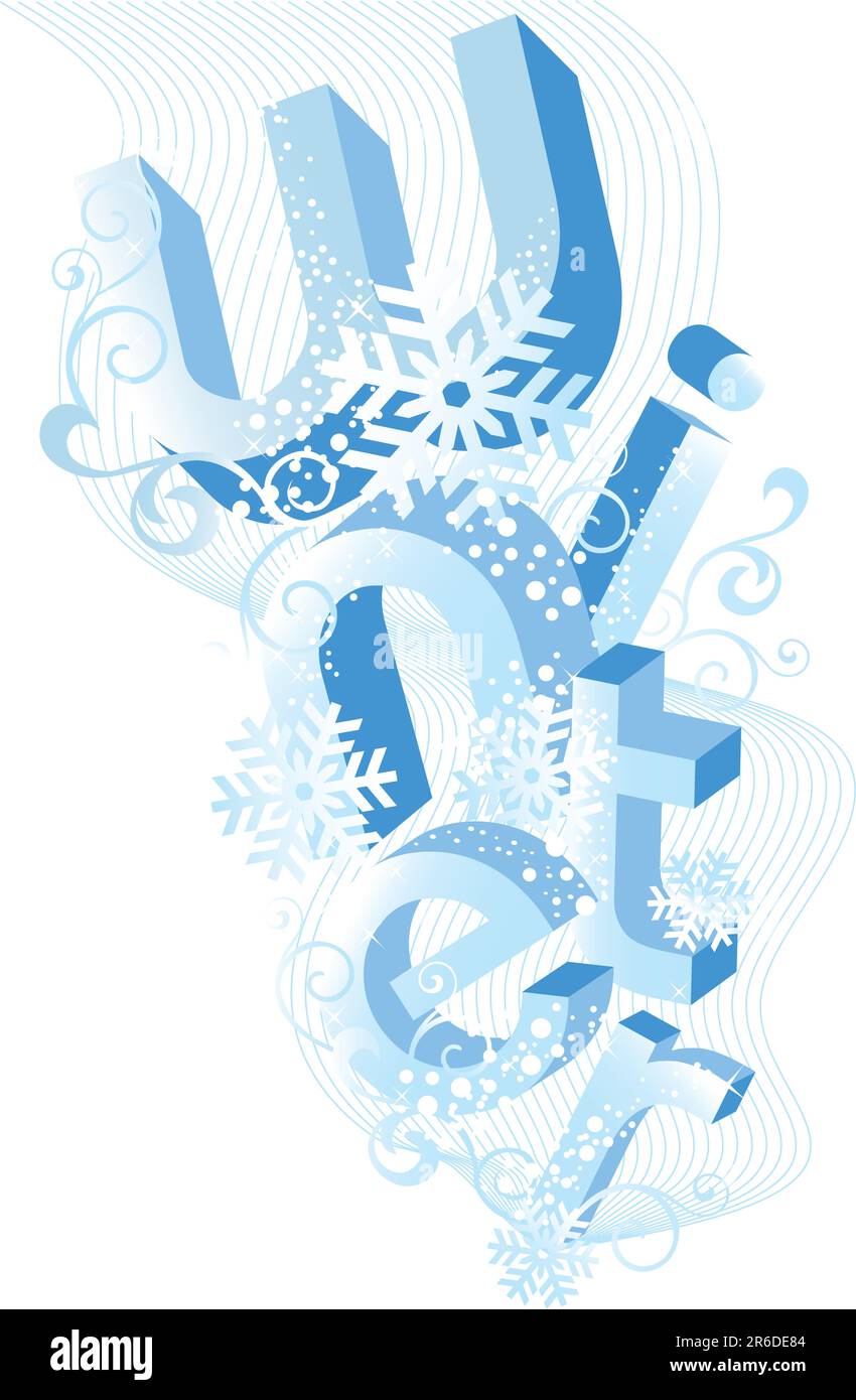 winter, abstract background with 3D letters, vector Stock Vector Image ...