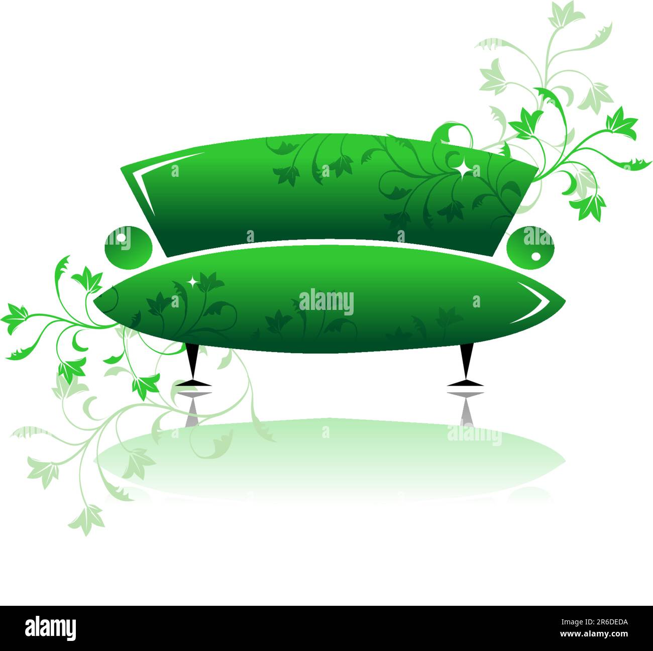 Green sofa modern Stock Vector Images - Alamy