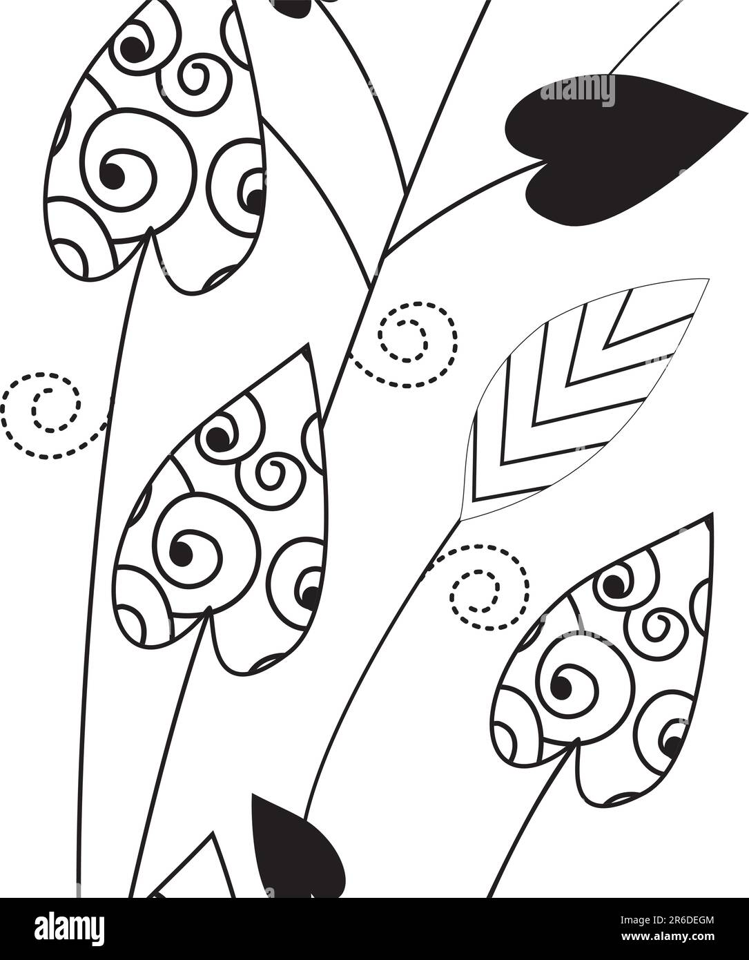 repeat leaf sample in color black and white Stock Vector Image & Art ...