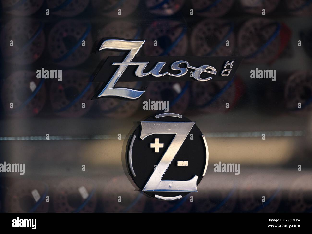 Hoyerswerda, Germany. 30th May, 2023. The logo of Zuse KG can be seen ...