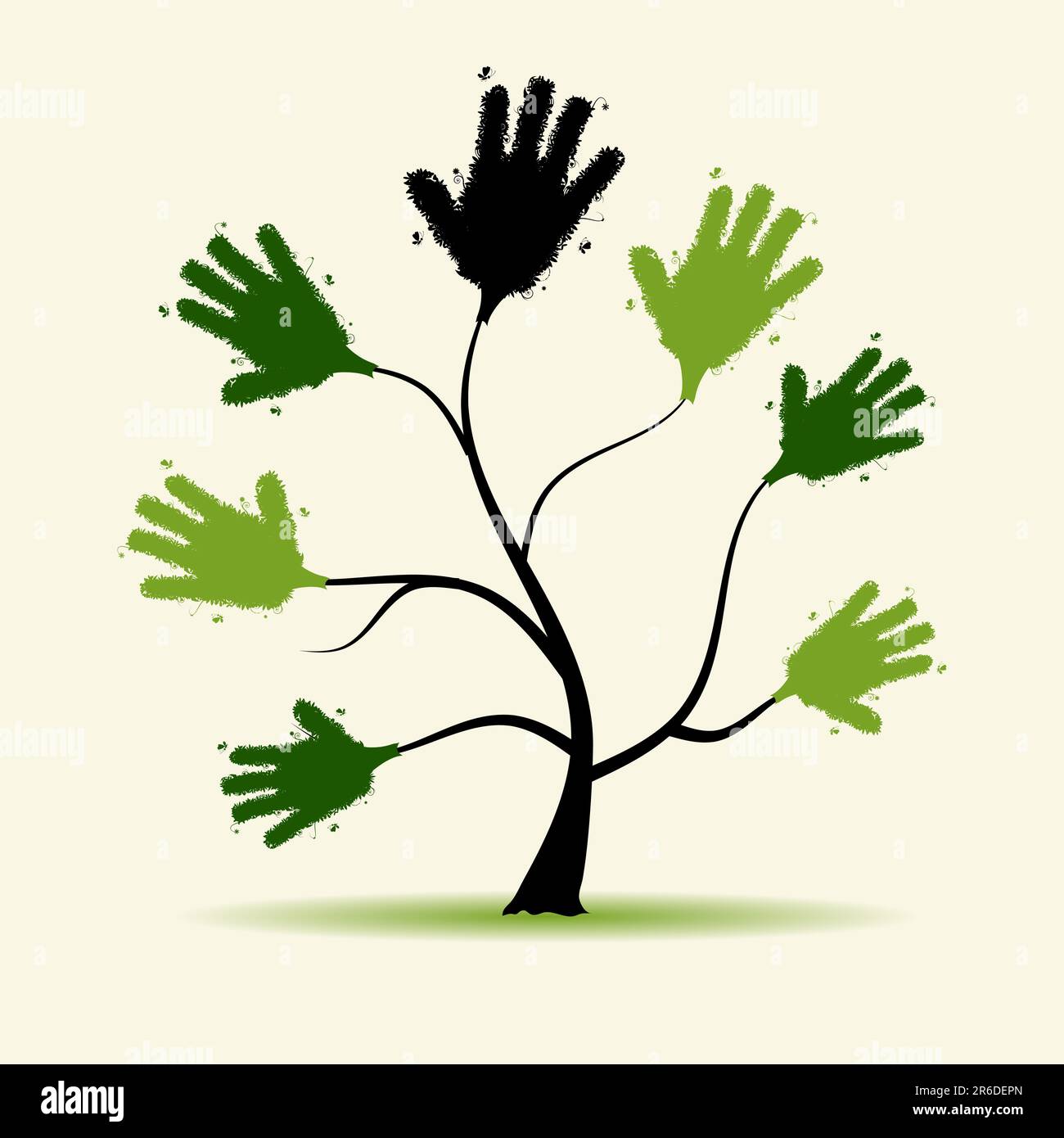 Hands tree illustration dor your design Stock Vector Image & Art - Alamy