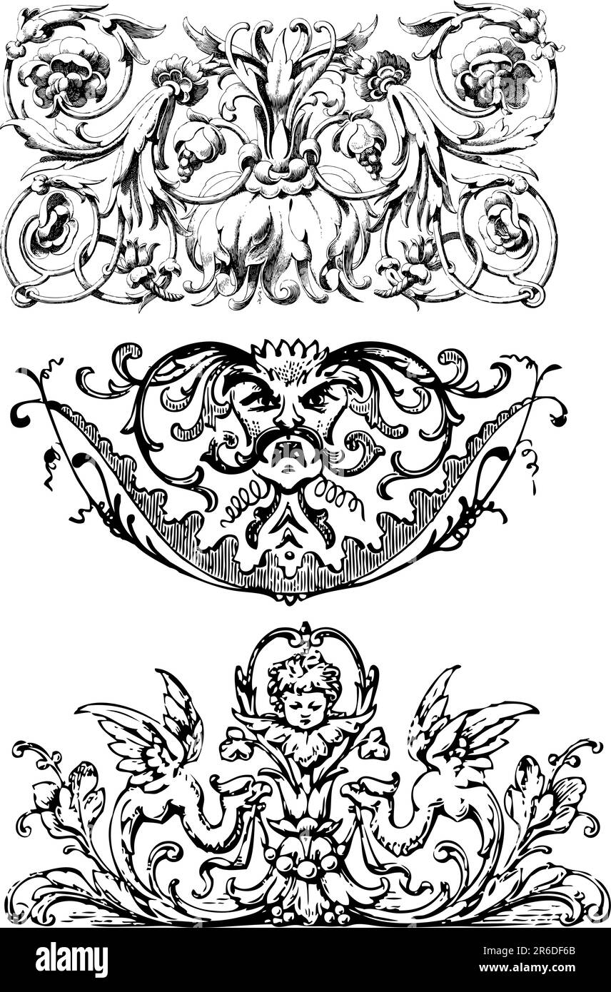 Old style printers borders and flourishes Stock Vector Image & Art - Alamy