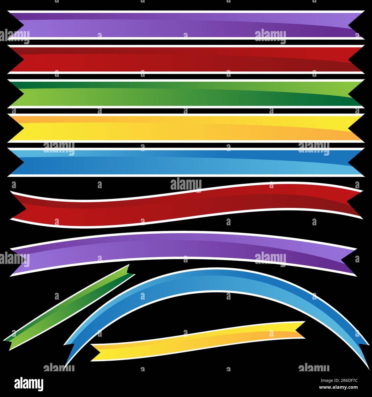 Set of 3D flowing ribbon banners - assorted colors Stock Vector Image ...