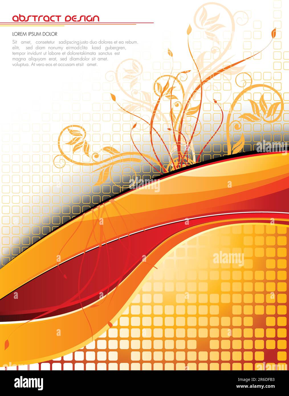 Futuristic Floral Design Template - easy to edit vector EPS file Stock ...