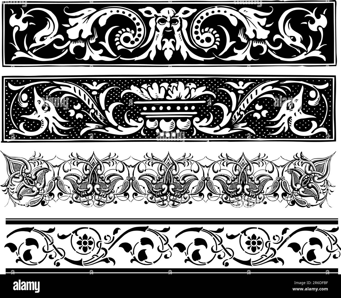 Old style printers borders and flourishes Stock Vector Image & Art - Alamy