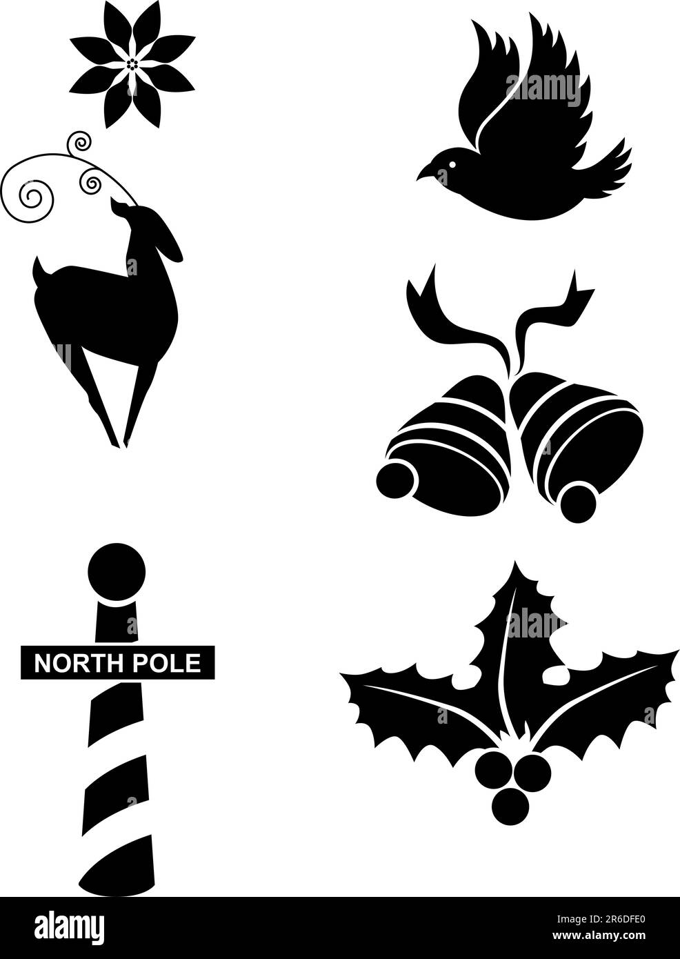 Set christmas icons in Cut Out Stock Images & Pictures - Alamy