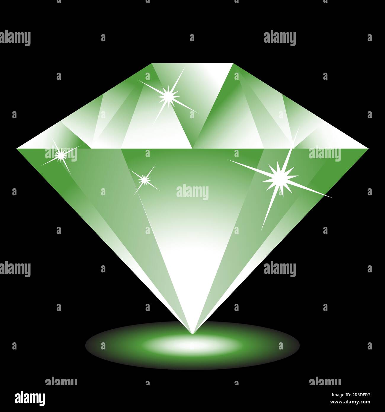 Emerald Jewel isolated on a black background image Stock Vector Image ...