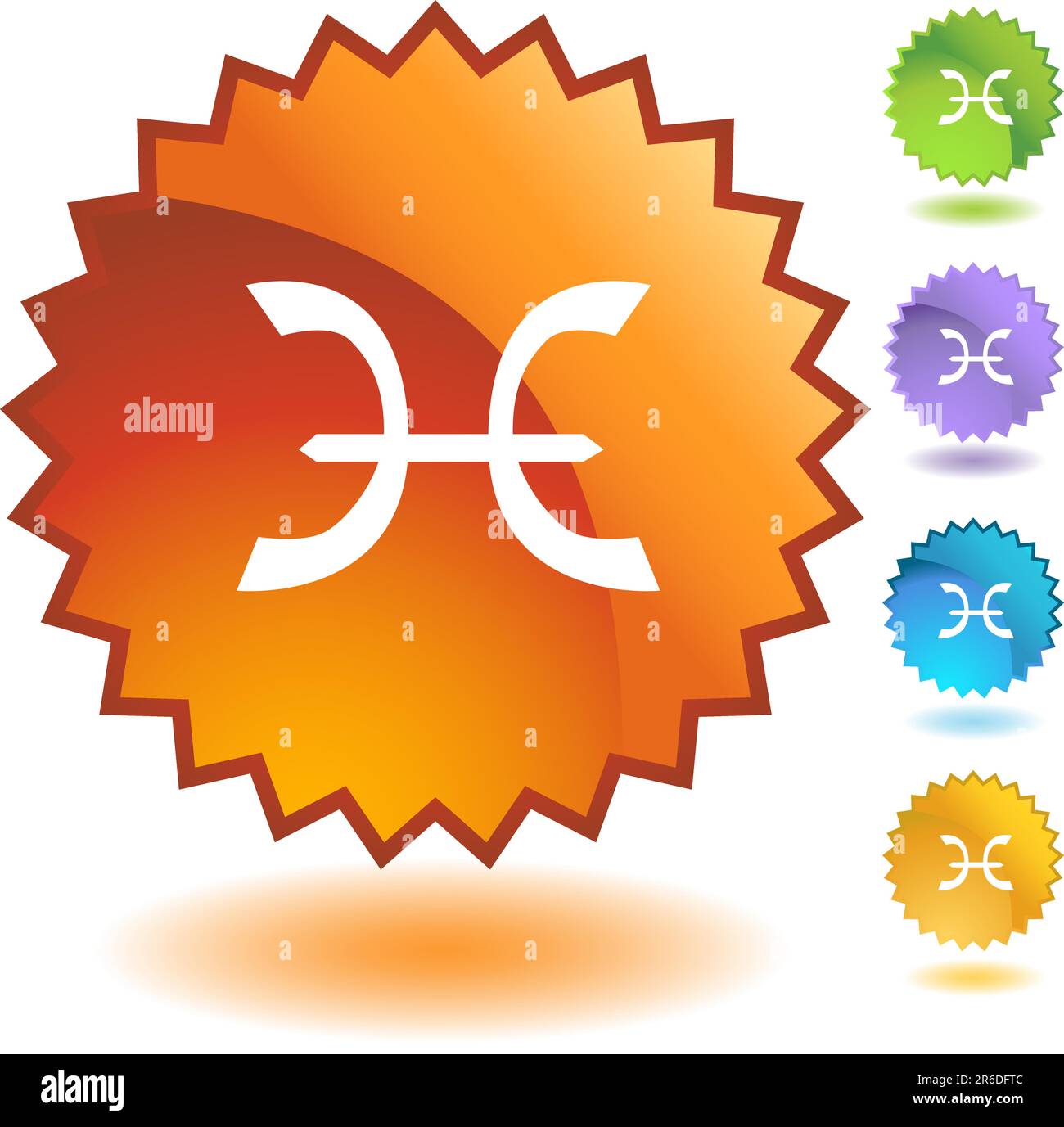 Set of 3D zodiac label icons - Pisces Stock Vector Image & Art - Alamy