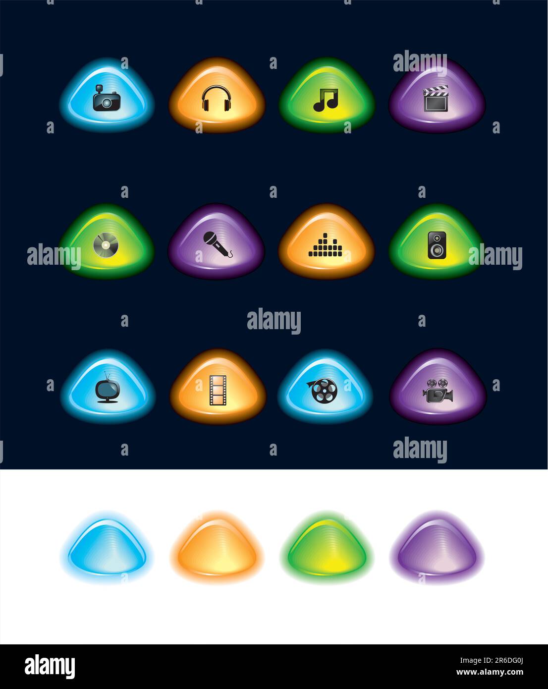 shiny icons isolated on black. Vector illustration Stock Vector Image ...