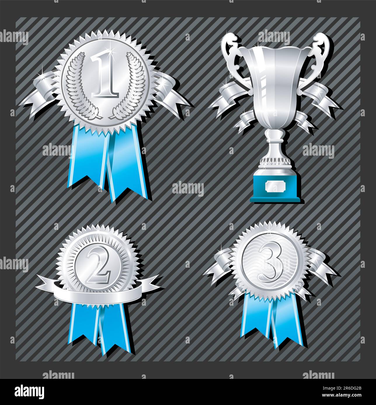 Sport Medals of the first, second and third place with cup Stock Vector ...