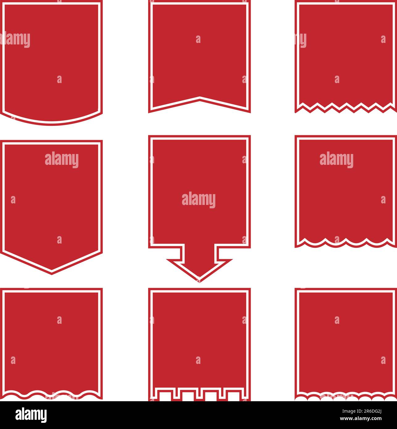 Set of multiple flag drop icons - red Stock Vector Image & Art - Alamy