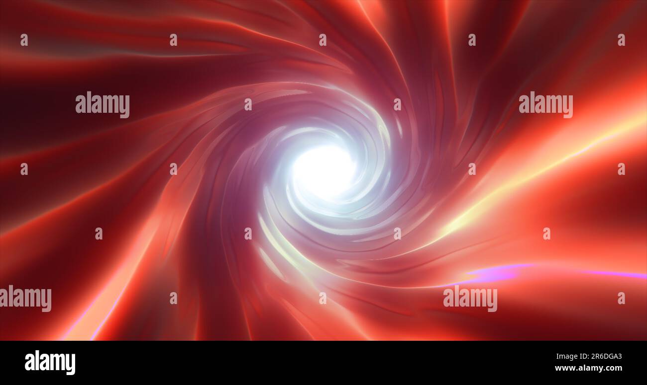 Abstract red energy tunnel twisted swirl of cosmic hyperspace magical ...